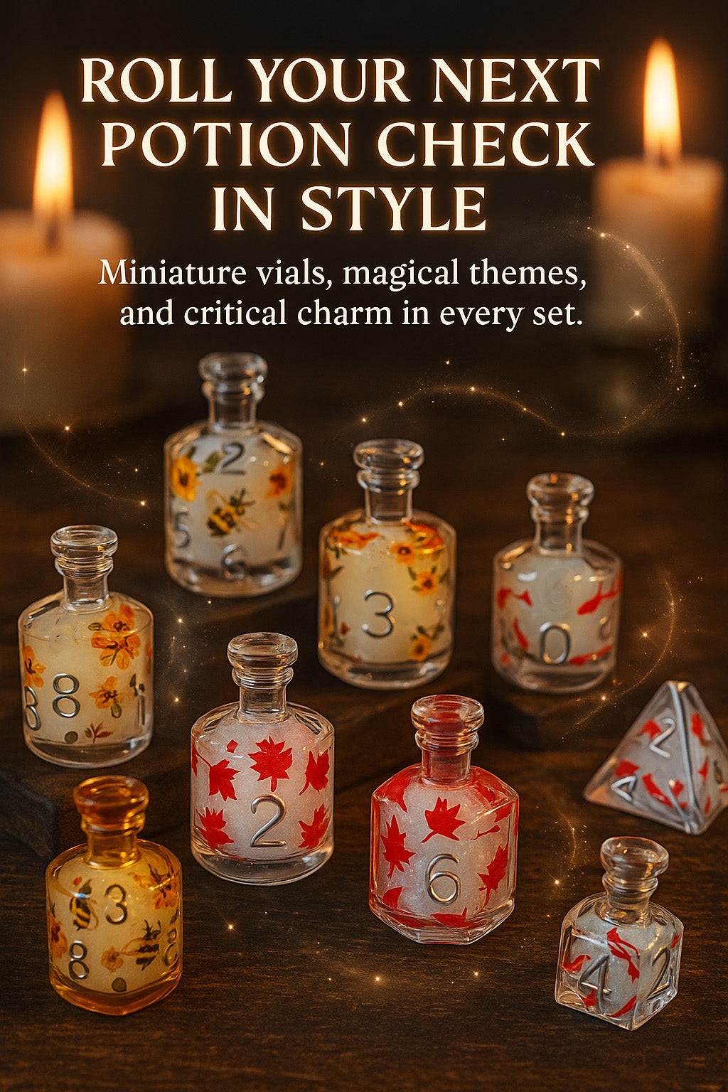 Potion Bottle Dice Sets | Themed DnD Dice in Resin Vials – IceForge Dice