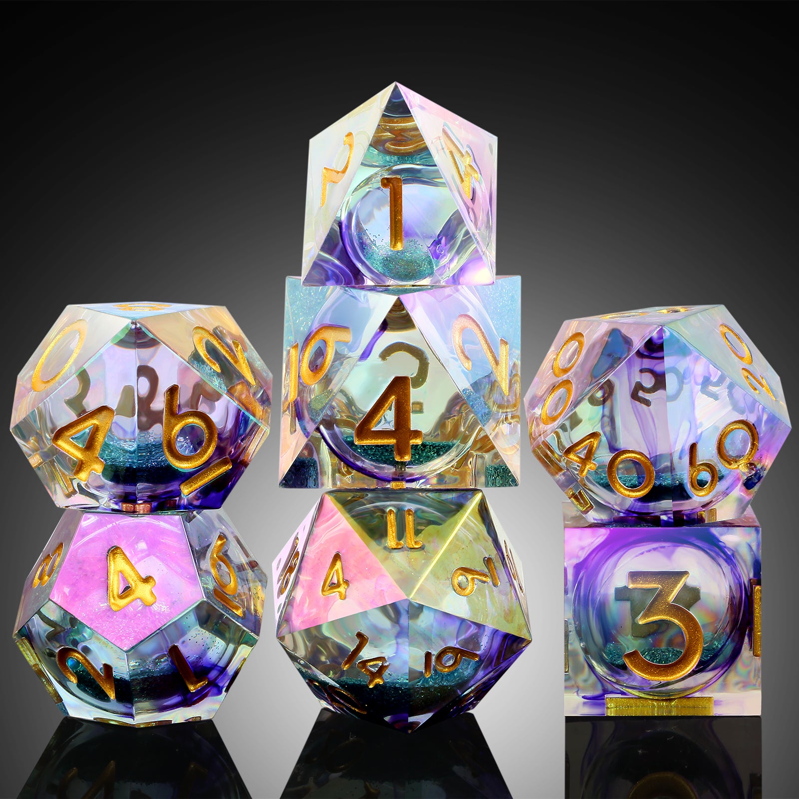 IceForge Dice Canada - Prismcore Aurora Liquid Core Dice Set