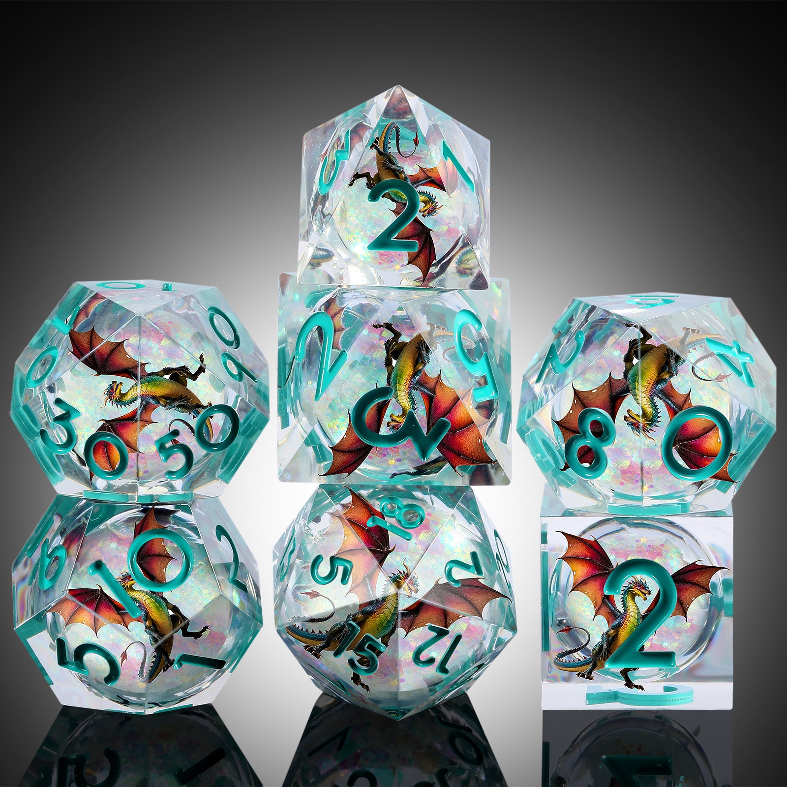 IceForge Dice Canada - Storm Wyrm – Liquid Core Dice Set